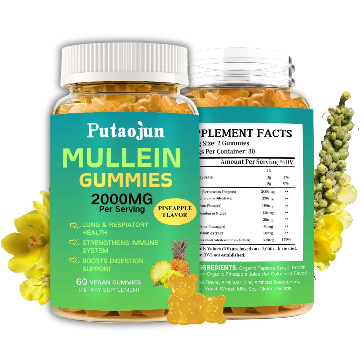Mullein gummies for respiratory health