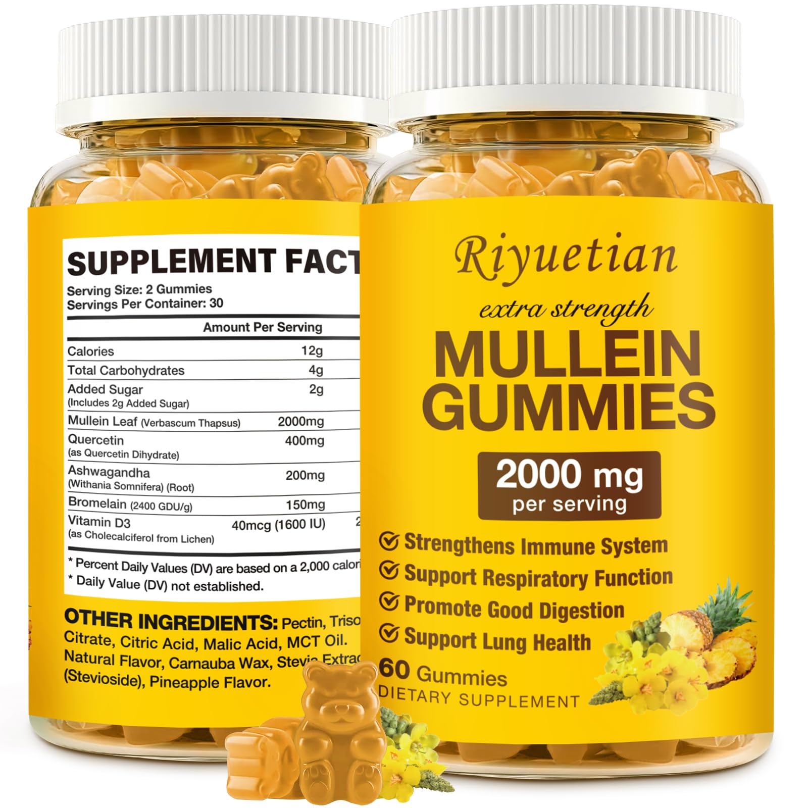 Mullein gummies for respiratory support