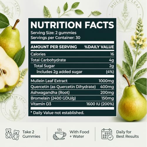 Mullein gummies with ashwagandha benefits
