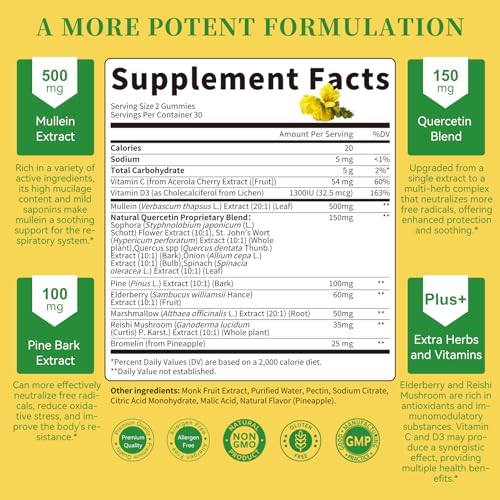 mullein gummies with elderberry benefits