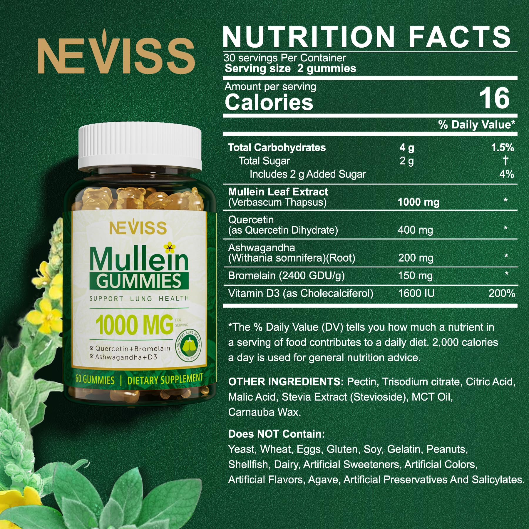 mullein gummies with quercetin benefits