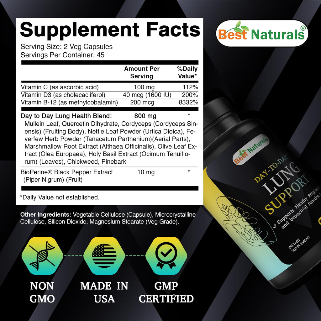 Mullein herbal supplement for breathing