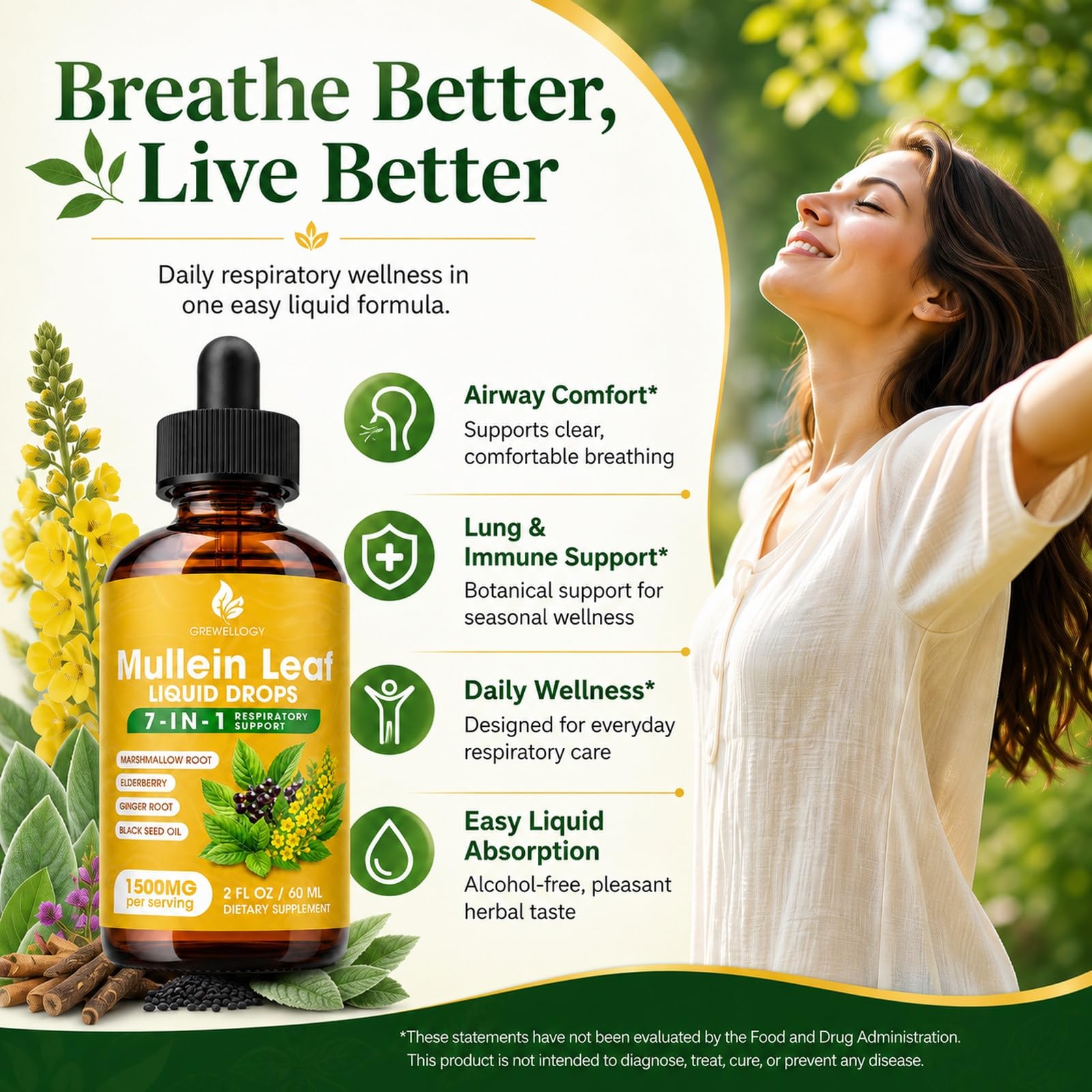 mullein leaf drops for healthy breathing