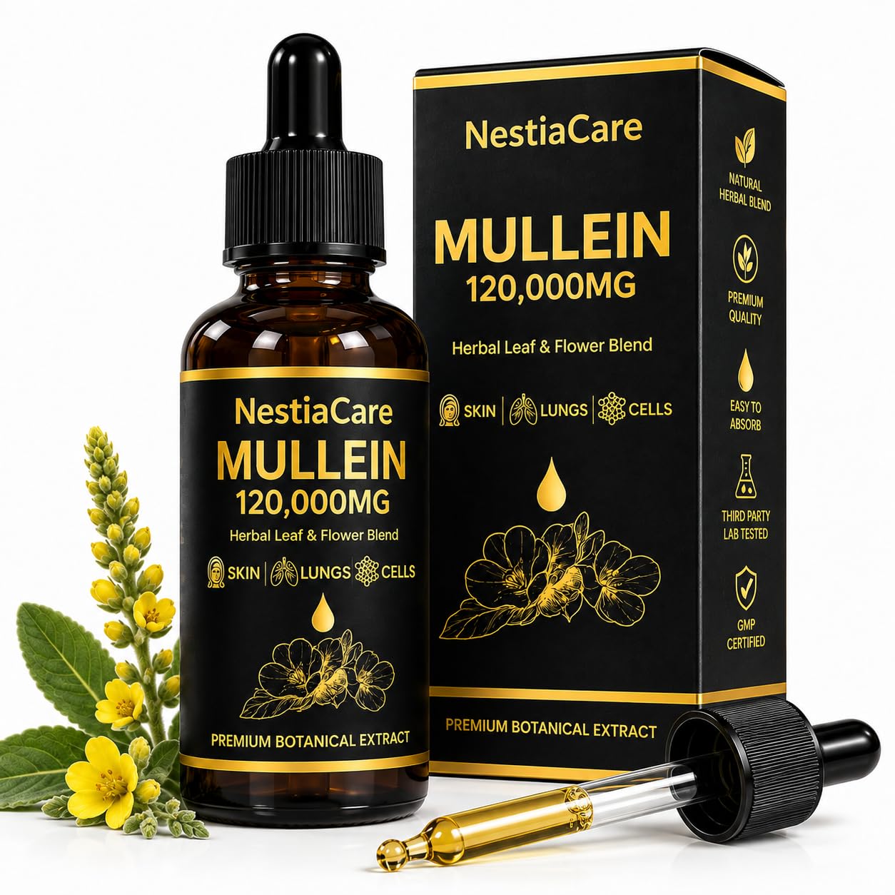 Mullein leaf extract for respiratory health