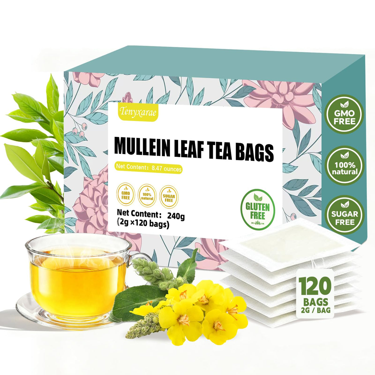 Mullein leaf tea bags for wellness