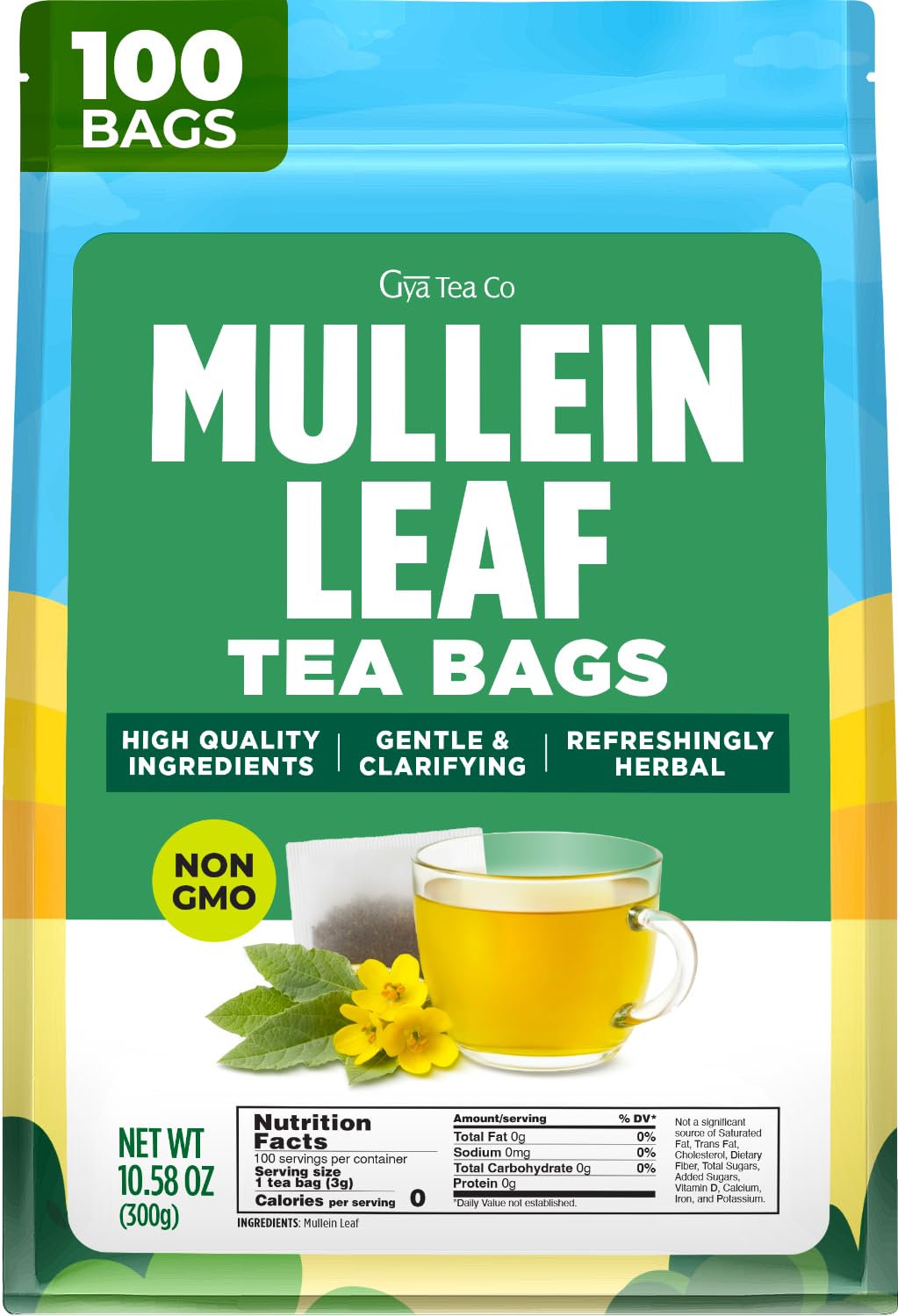 Mullein leaf tea bags for wellness