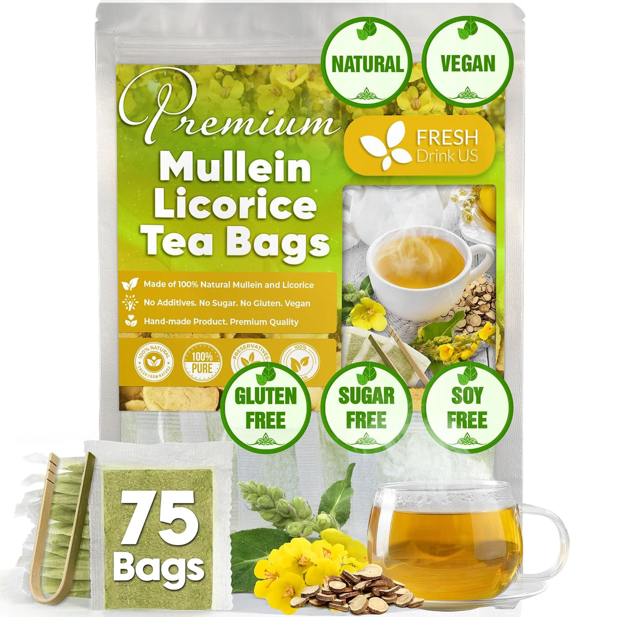 Mullein Licorice herbal tea bags