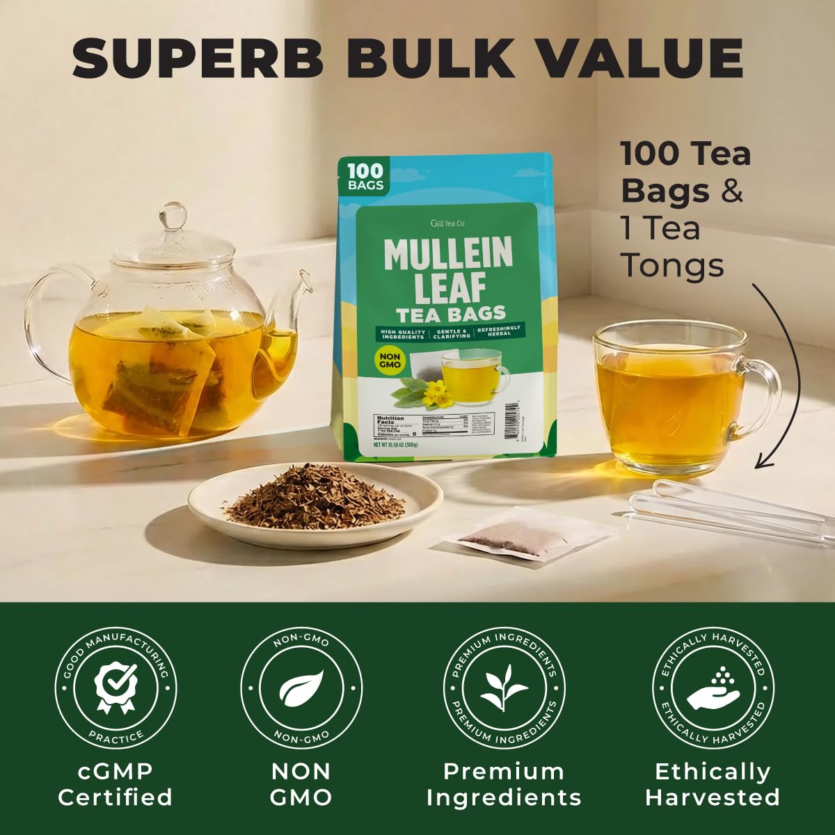 Mullein tea bags for daily health