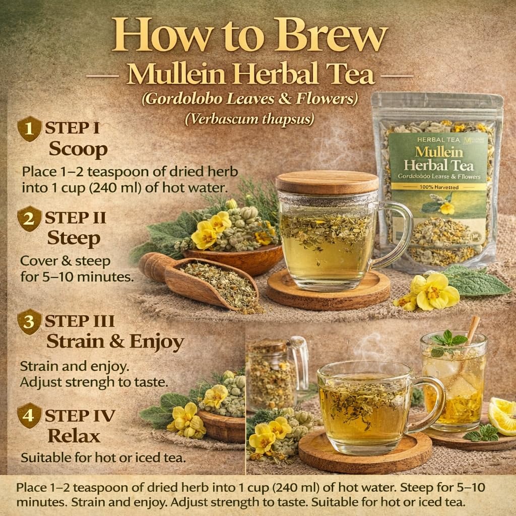 Mullein tea bags for easy brewing