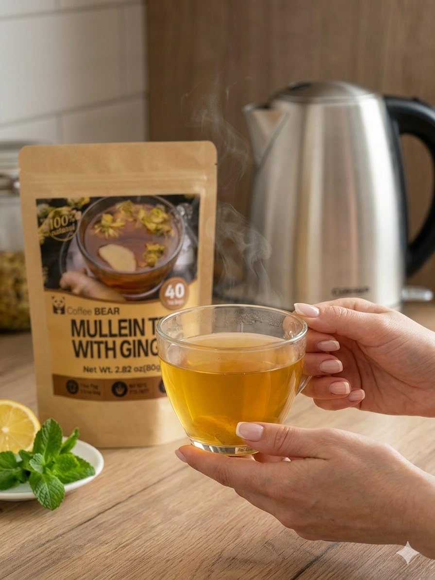 Mullein tea for respiratory support