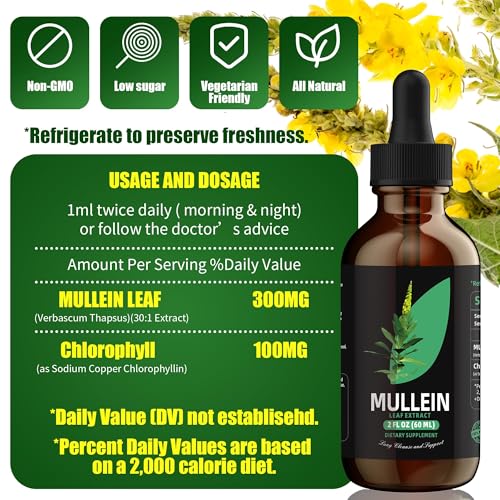 Mullein tincture for respiratory wellness