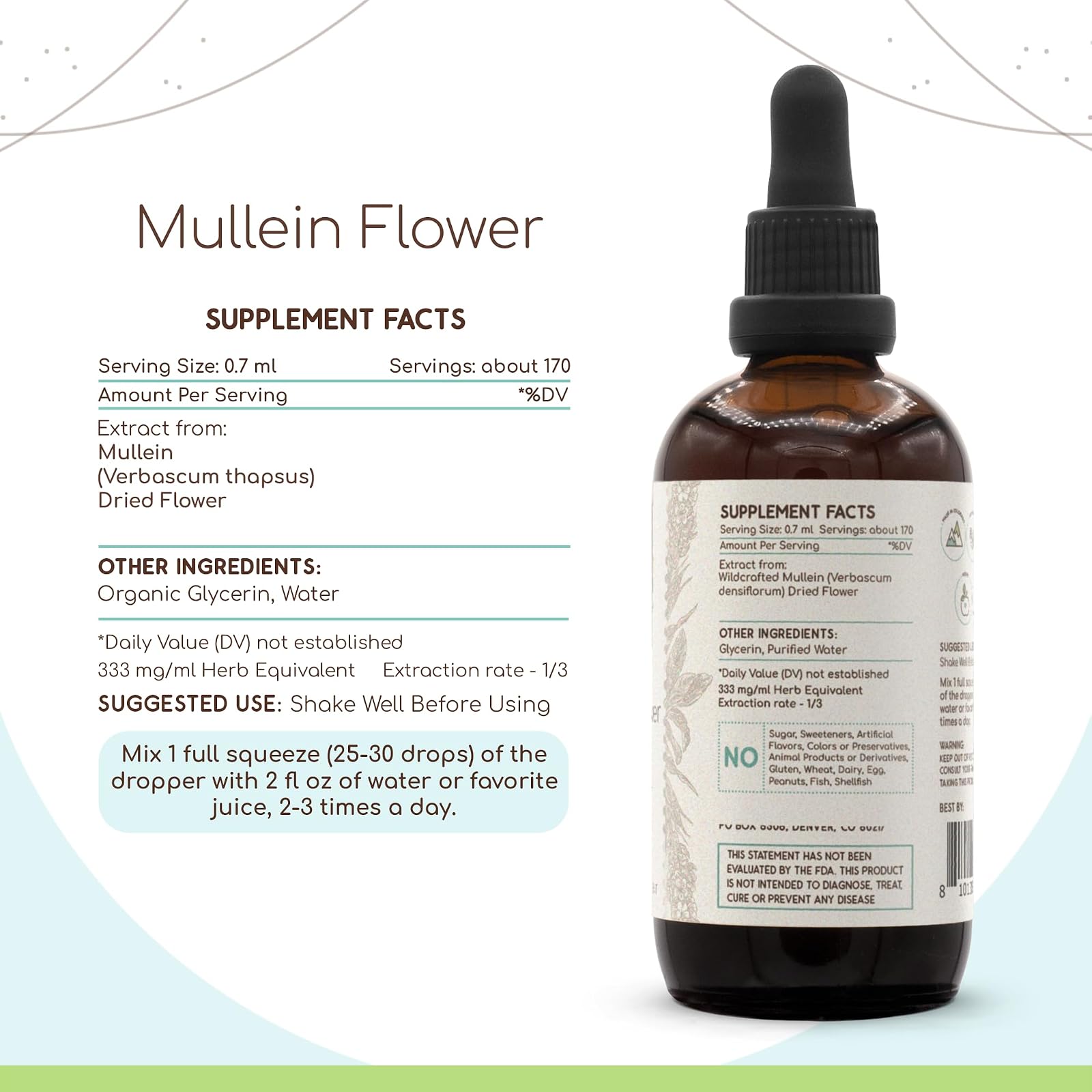 Mullein tincture for soothing throat