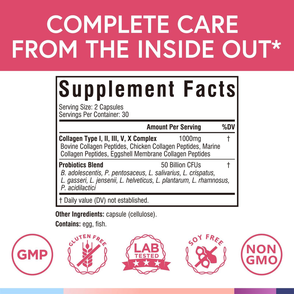 Multi collagen capsules for beauty