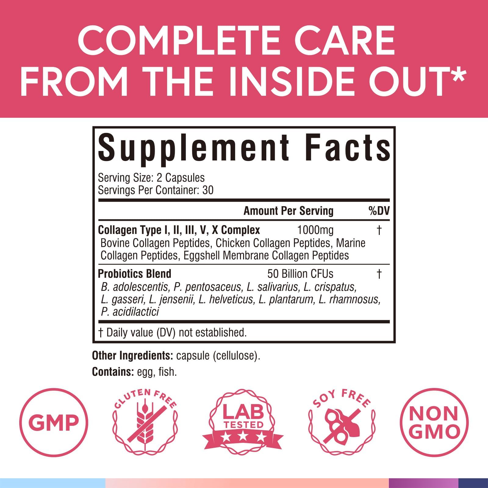 Multi collagen capsules for beauty