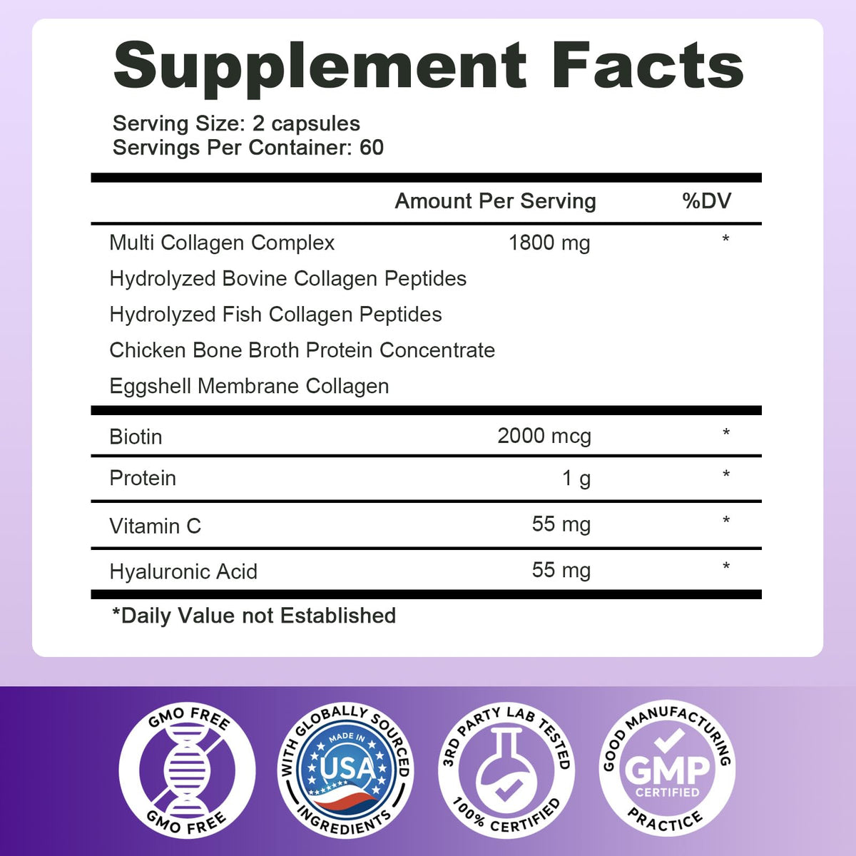 Multi collagen capsules for beauty