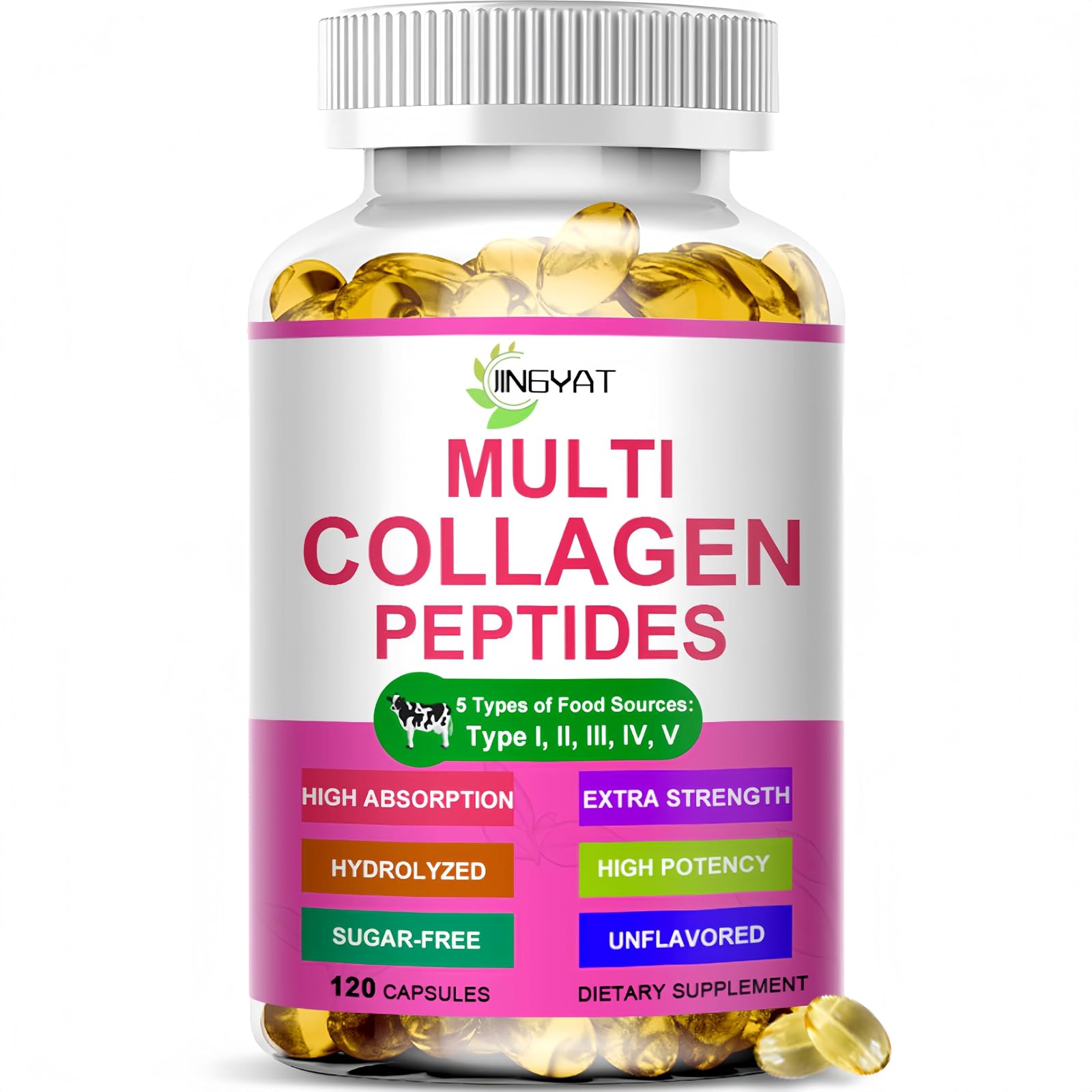 Multi collagen peptides softgels for beauty