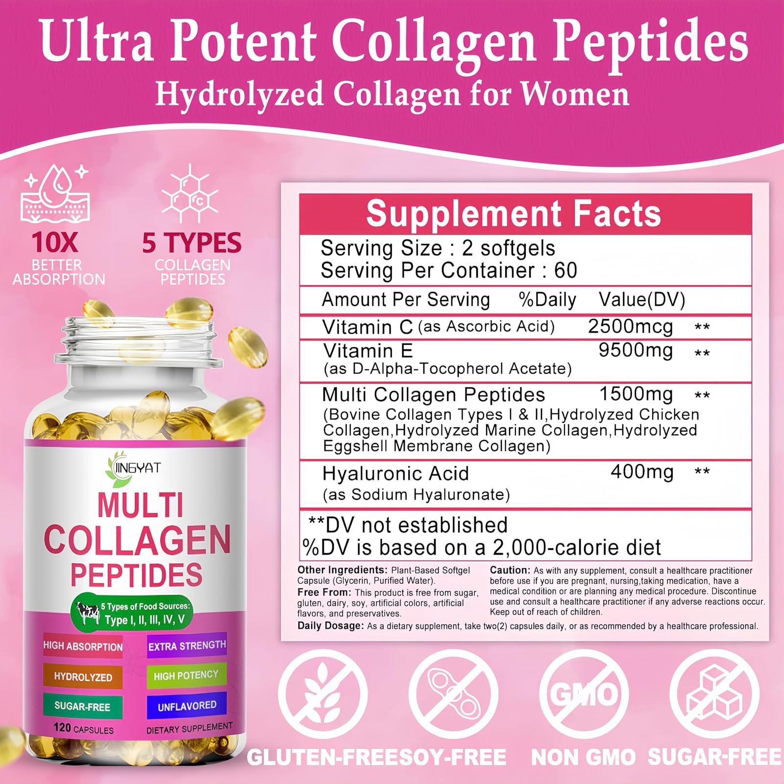 Multi collagen softgels for overall wellness