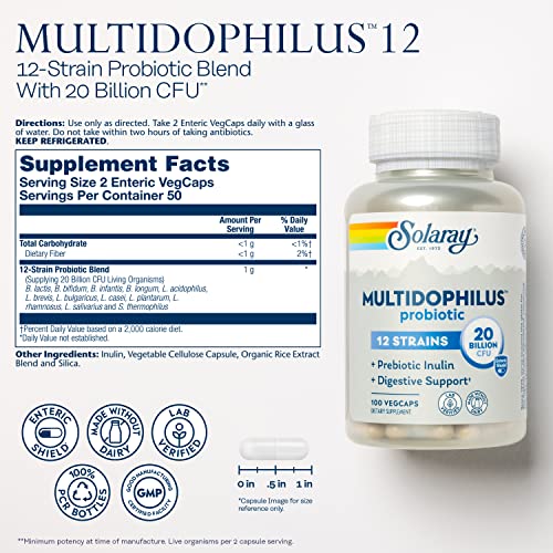 Multidophilus 12-strain probiotic capsules
