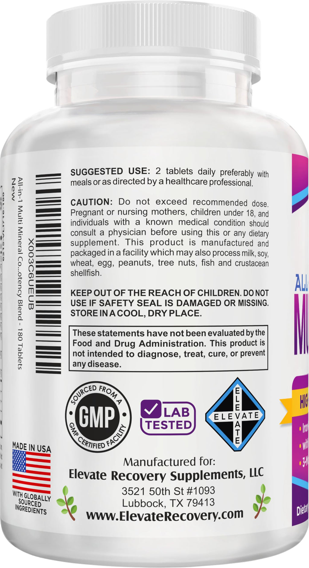 Multiminerals tablets for immune health
