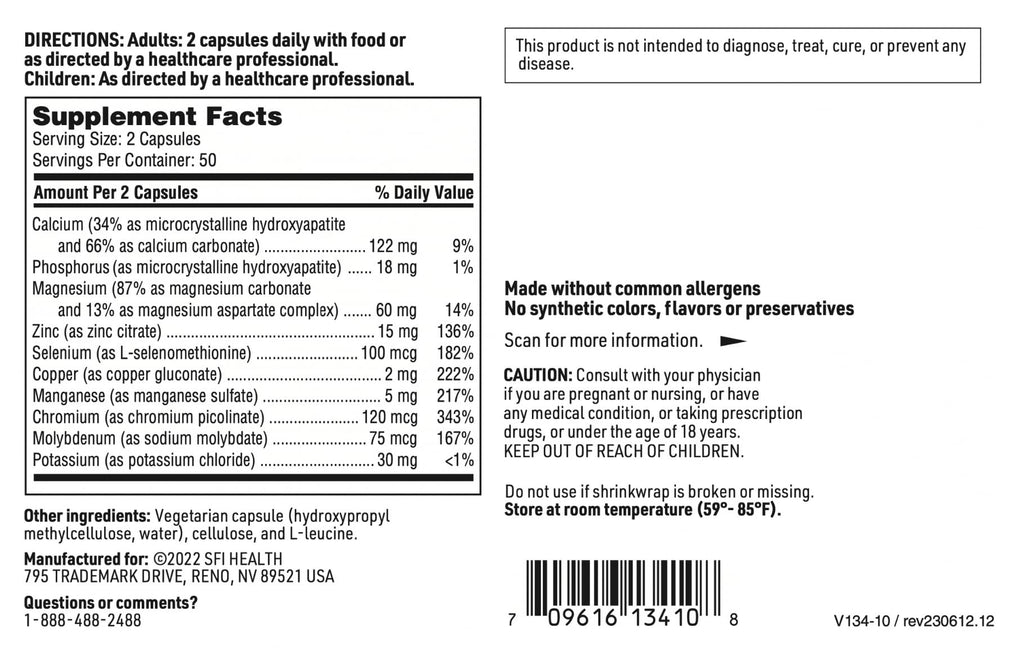 Multiminerals to support metabolic function