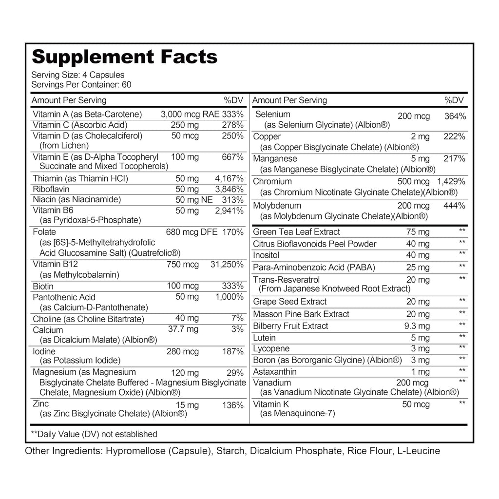 multivitamin for men with 37 nutrients