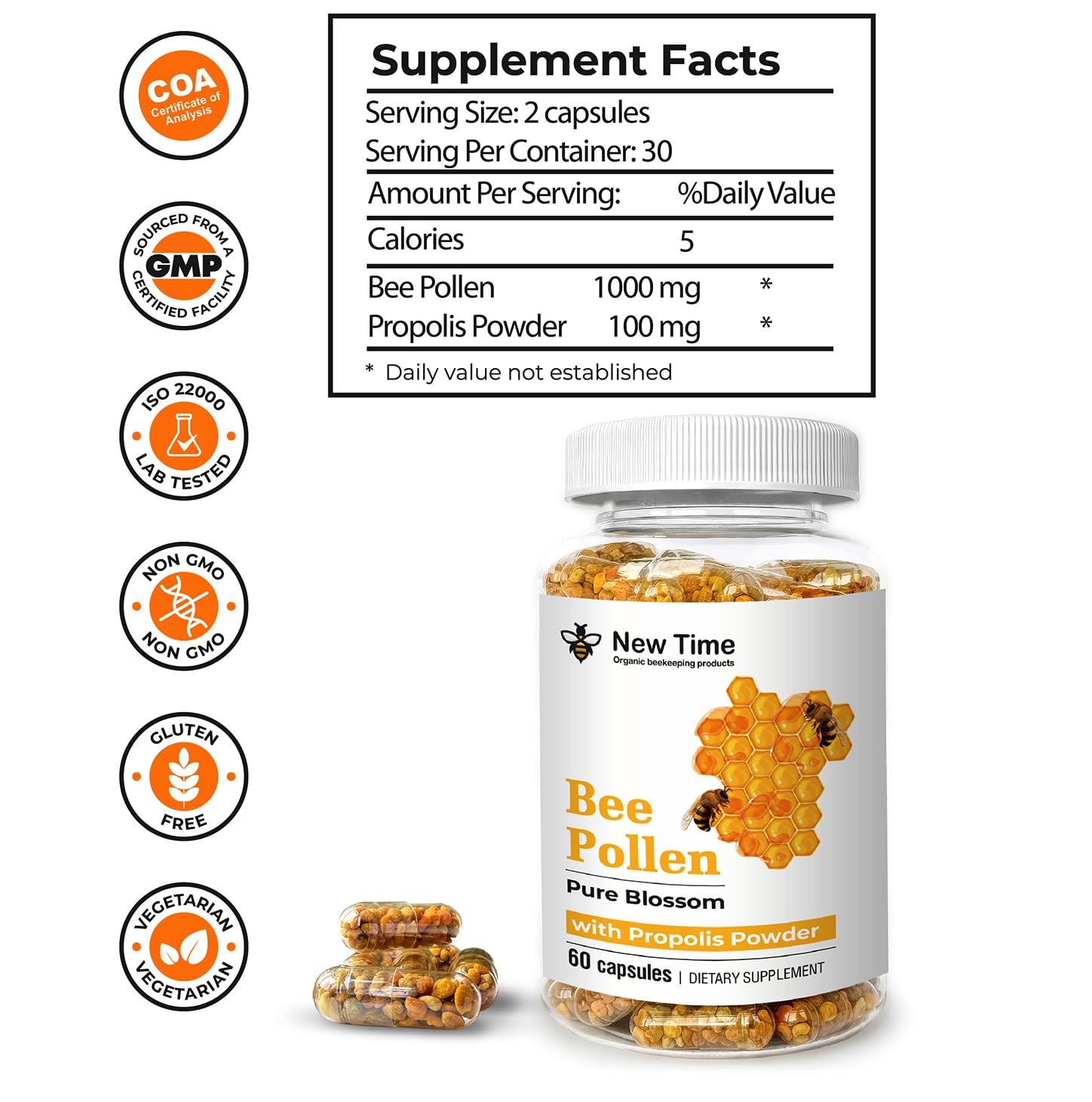 Multivitamin for men with bee pollen