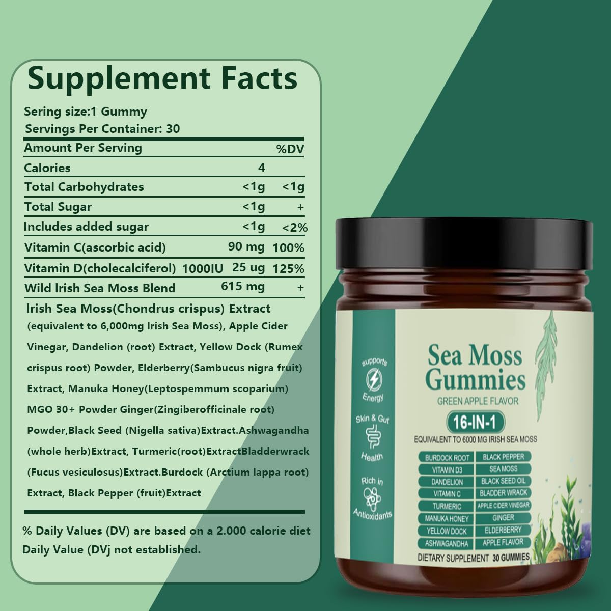 Multivitamin for men with sea moss