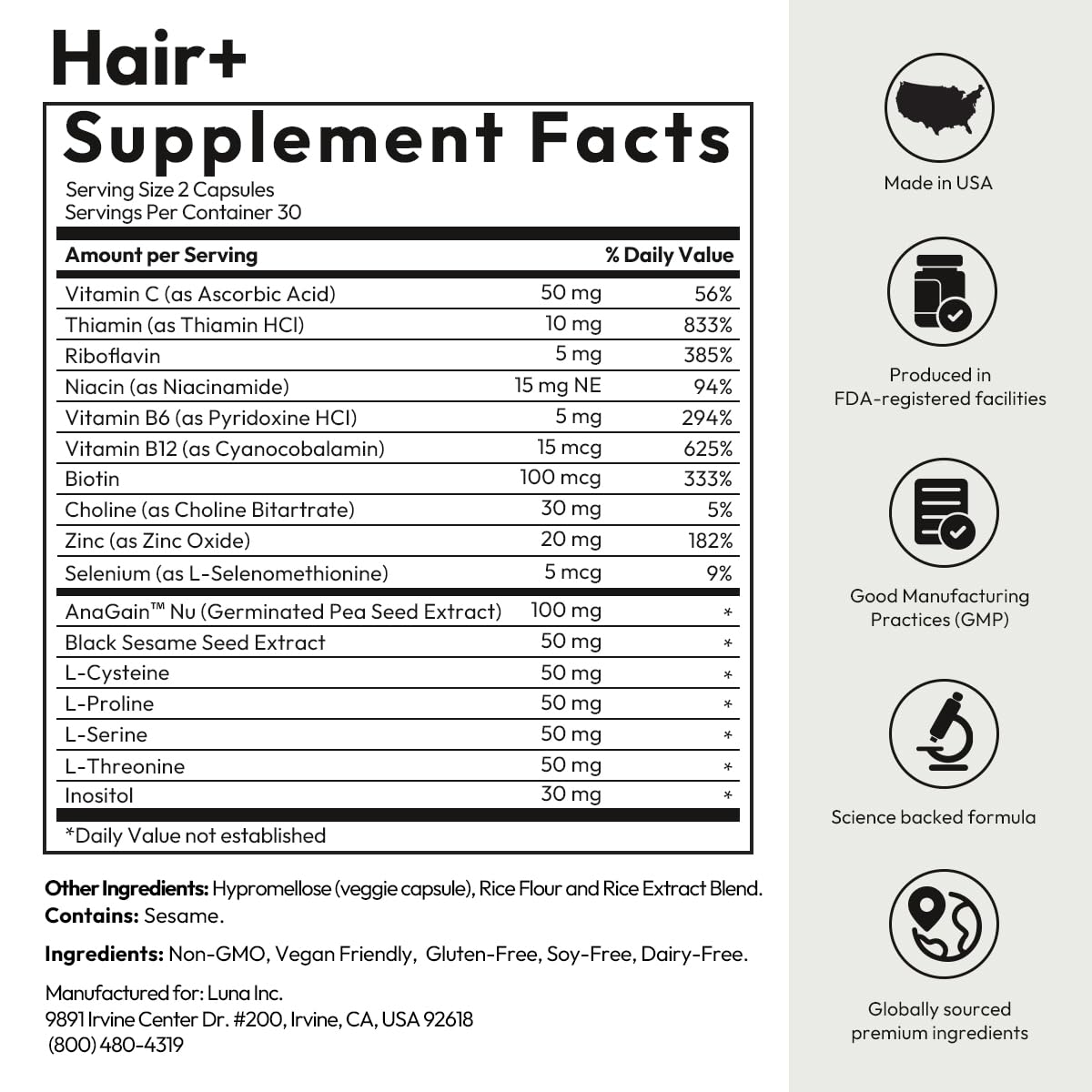 multivitamin for seniors' hair support