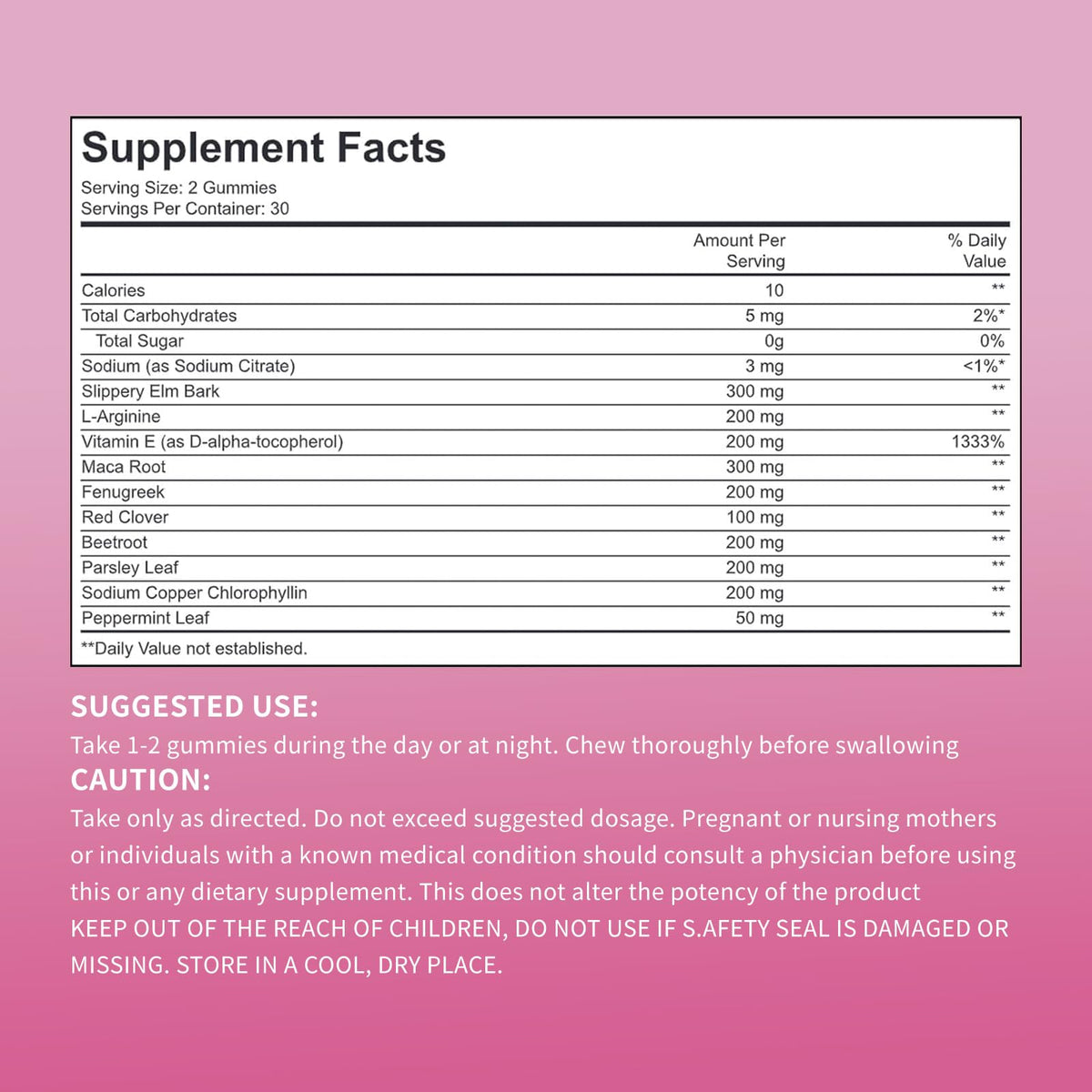 Multivitamin for women in gummy form