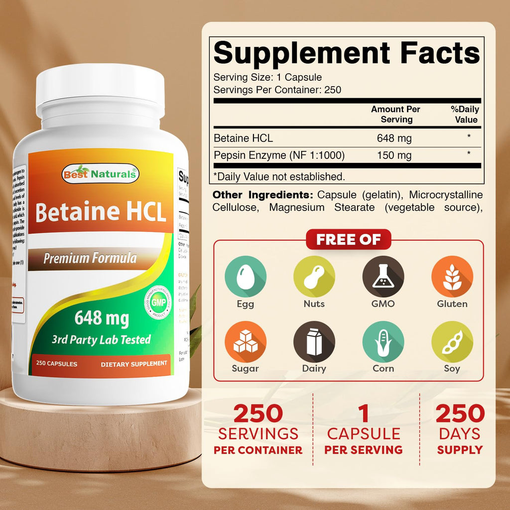 multivitamin for women with Betaine HCL