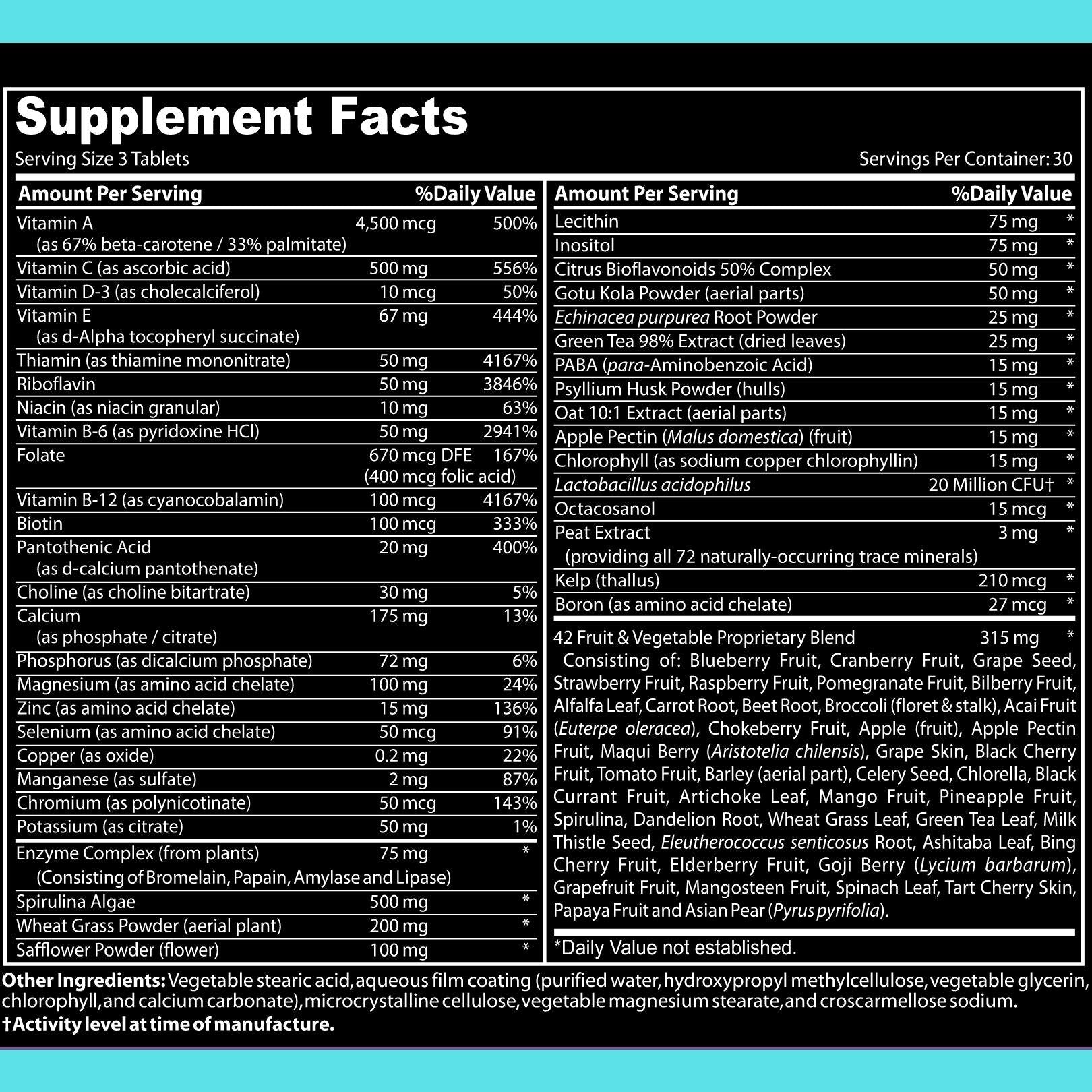multivitamin spirulina for overall vitality