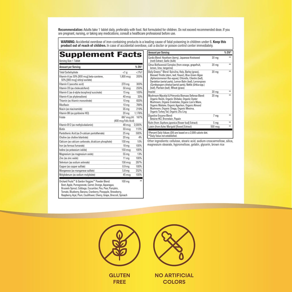 Multivitamin tablets for immune support