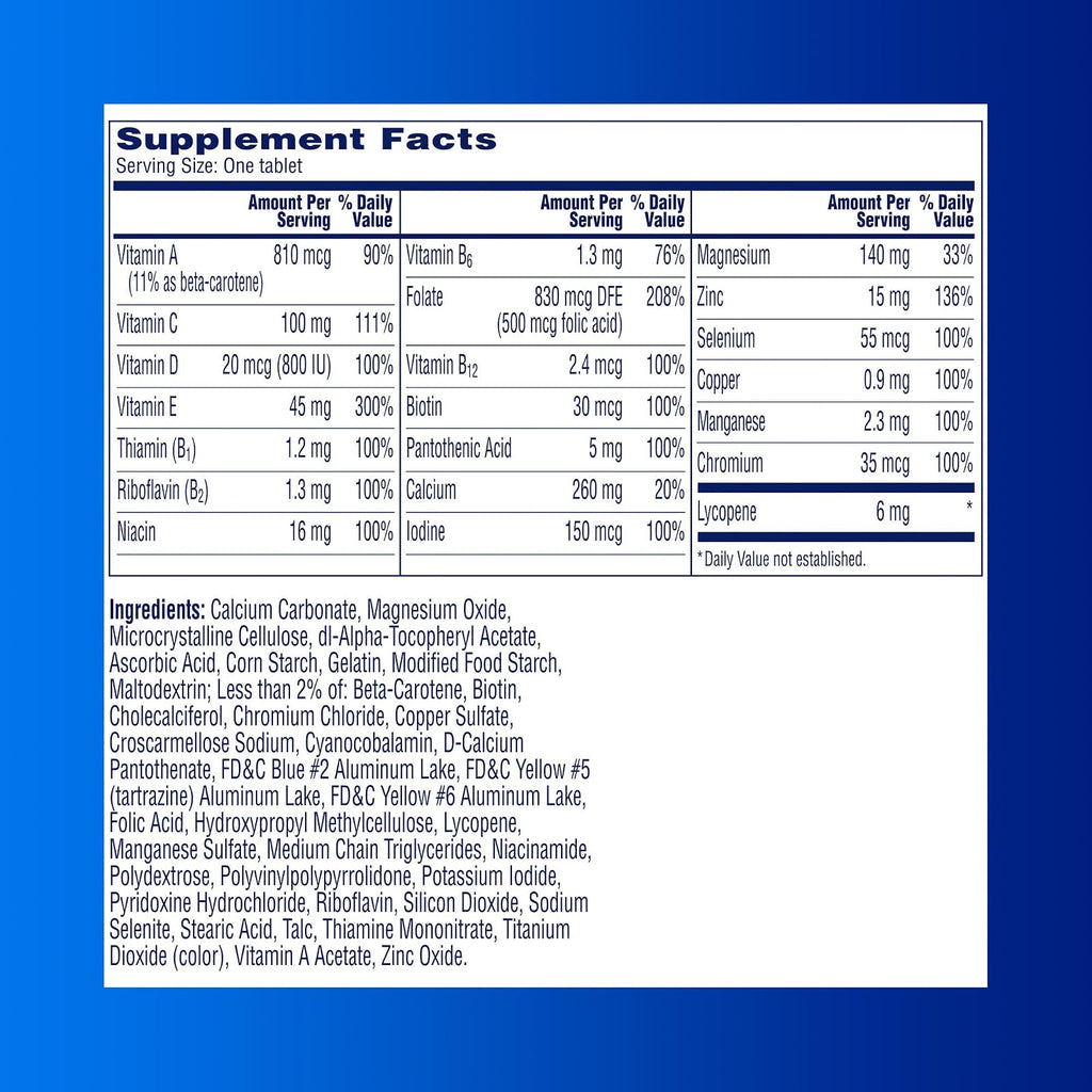 multivitamin tablets for men's vitality