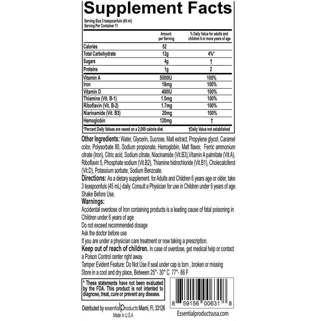 Multivitamin with hemoglobin for vitality