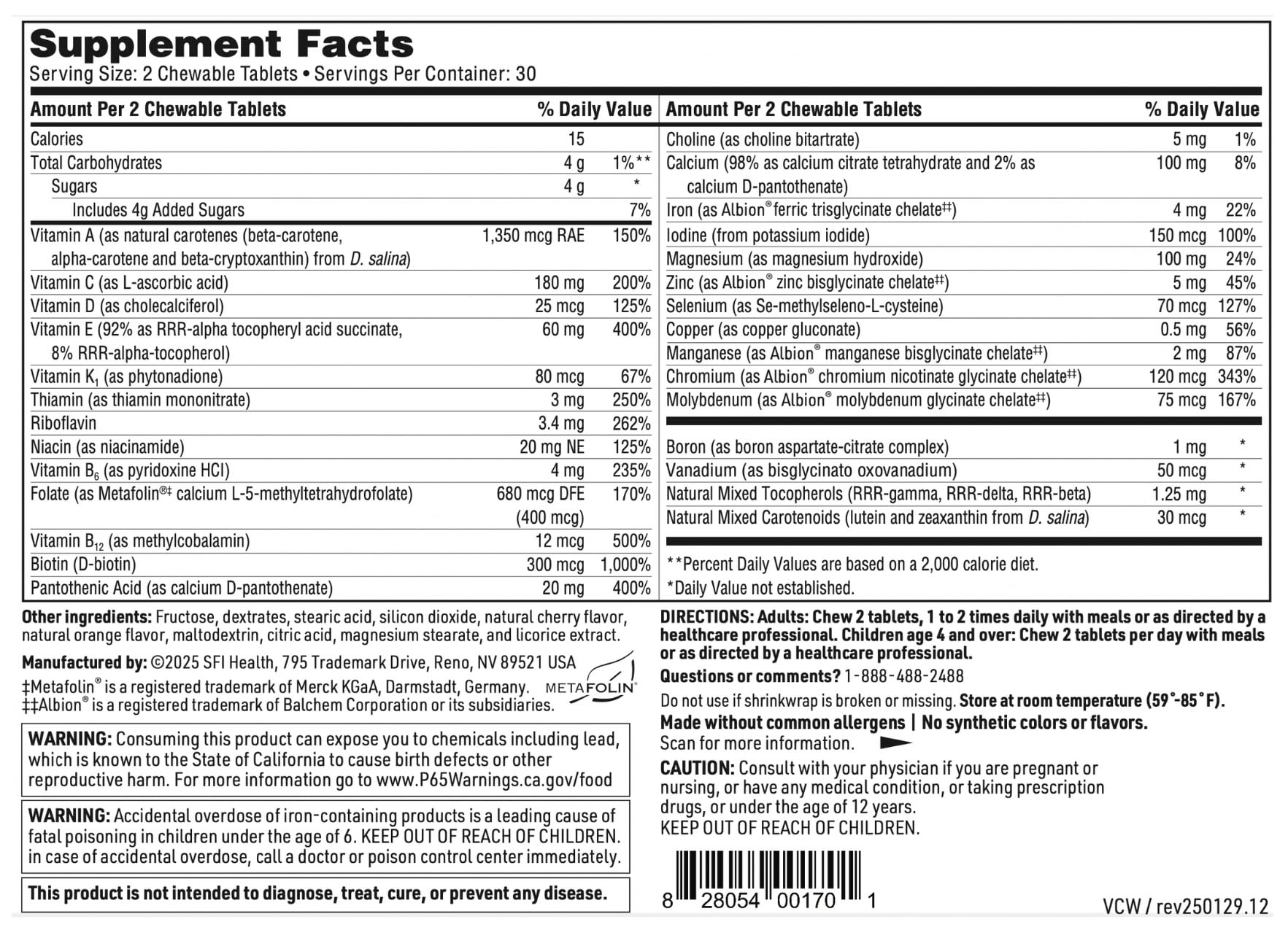 multivitamins for 2 year old children