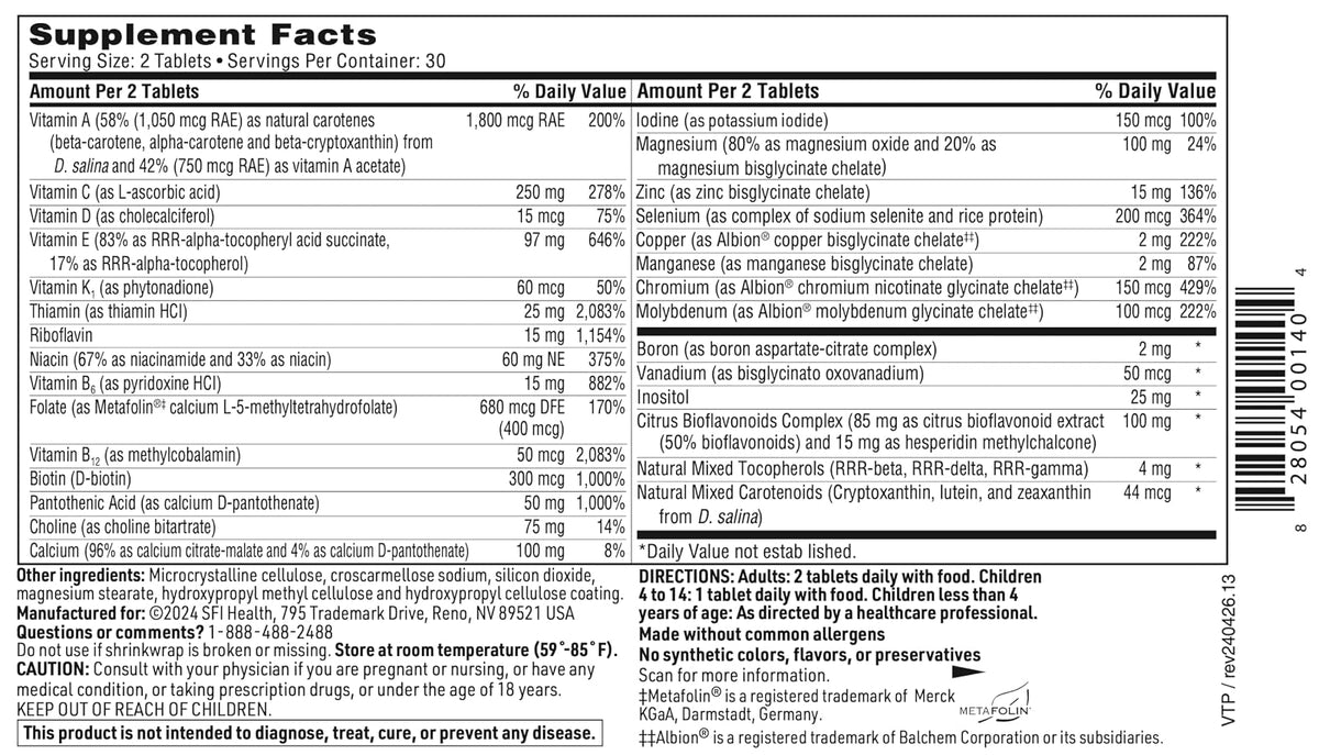multivitamins for active lifestyles Klaire Labs