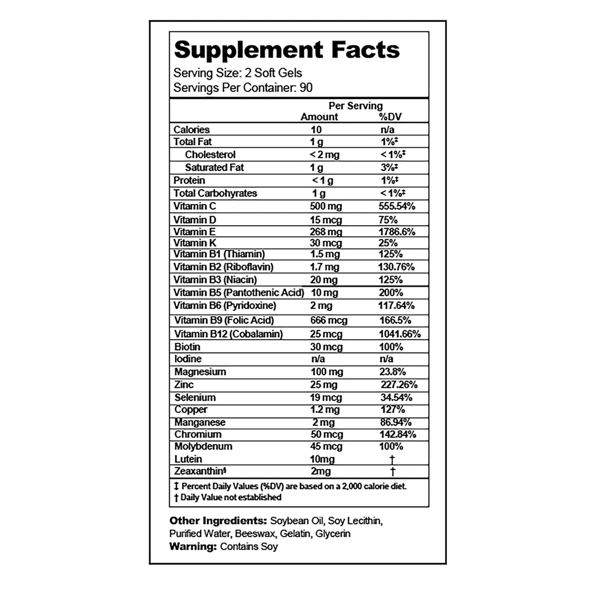 multivitamins for eye health support