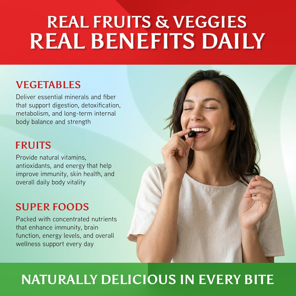 multivitamins packed with fruits and veggies