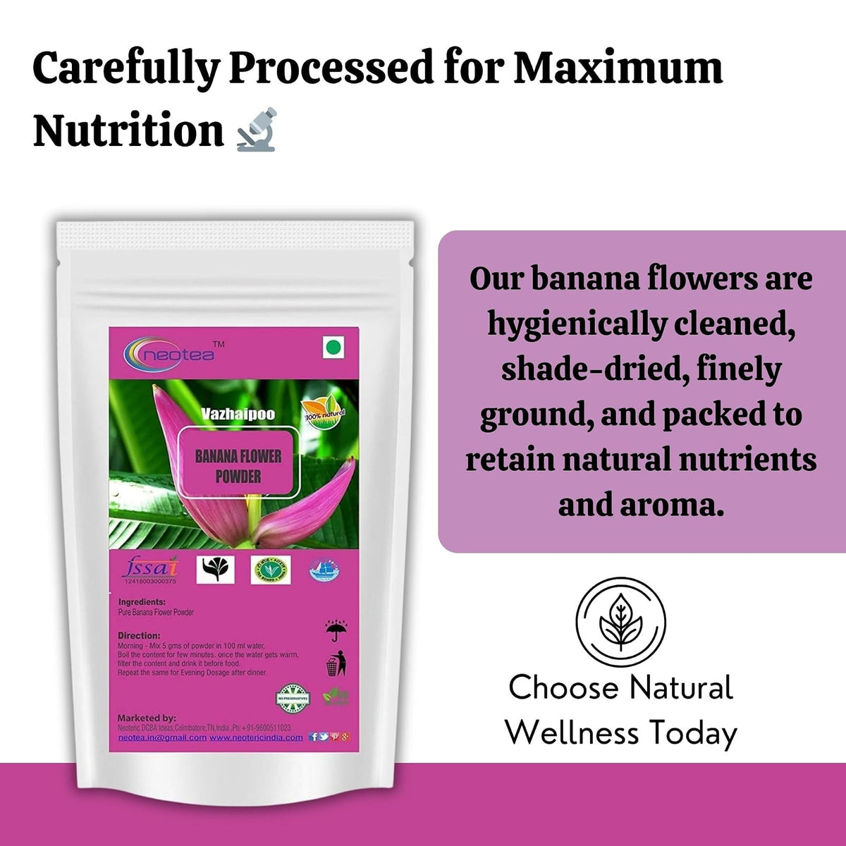 Musa flower powder for wellness