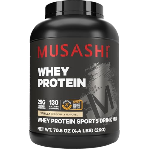 Musashi whey protein powder vanilla flavour