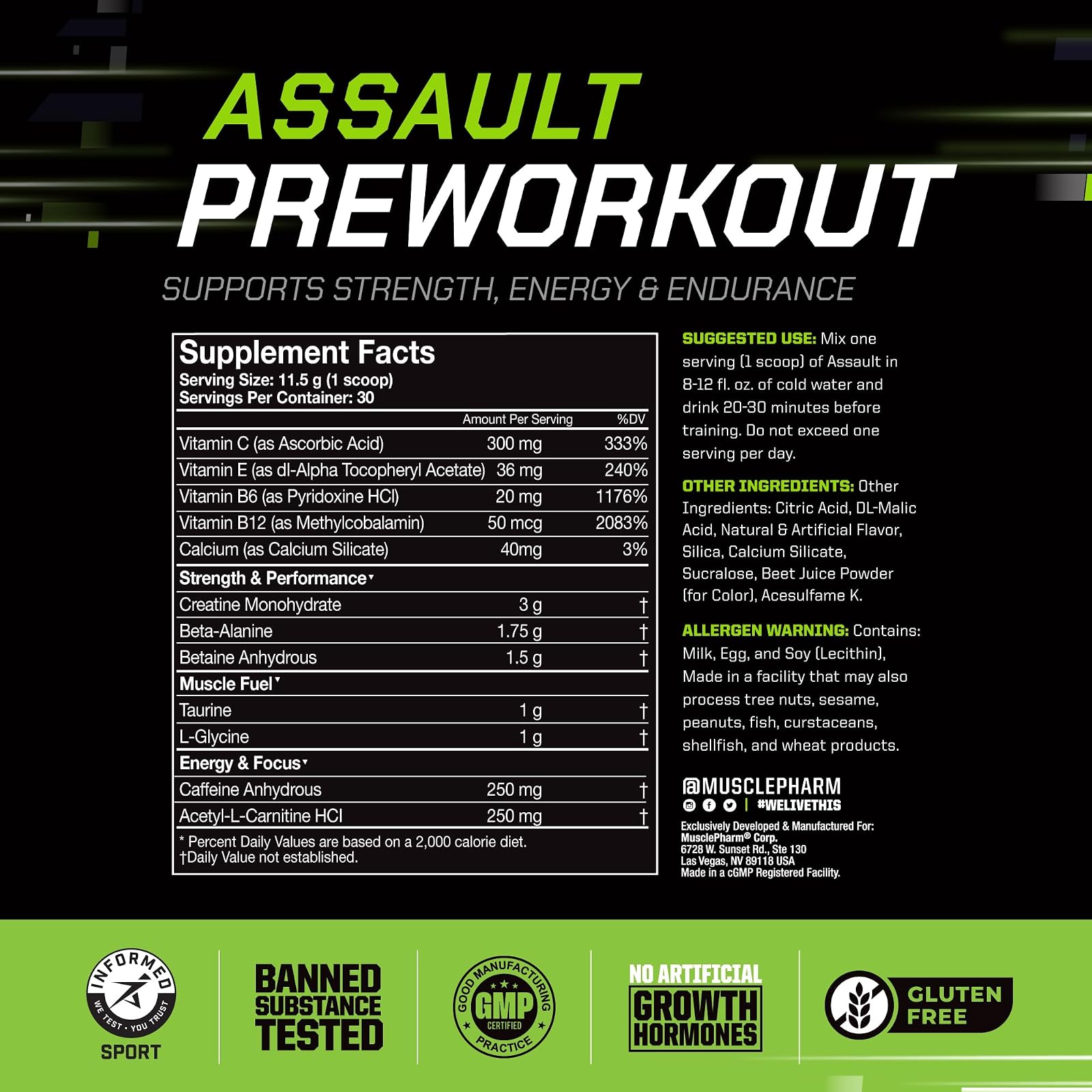 Muscle Pharm pre-workout for endurance