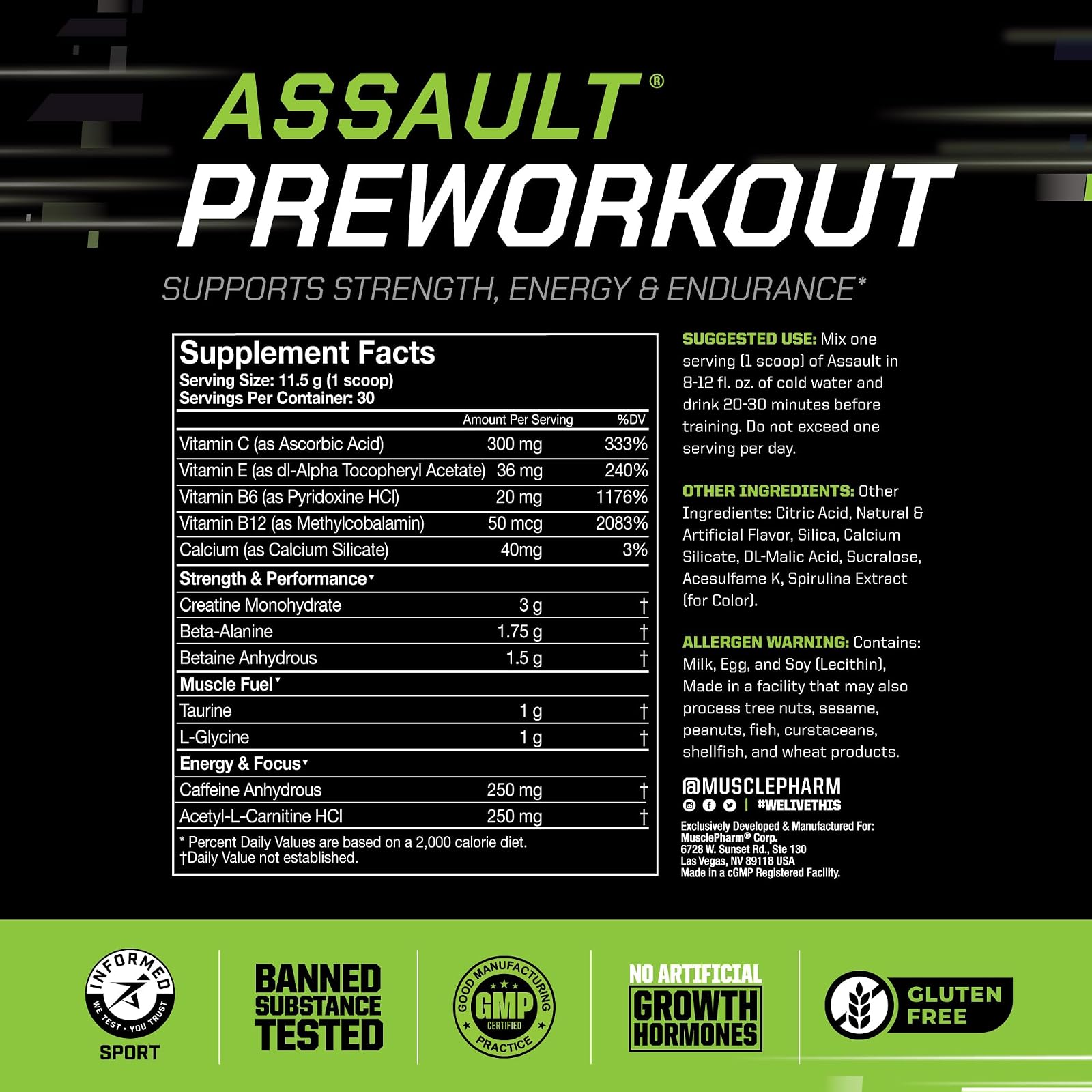 Muscle Pharm pre-workout for endurance