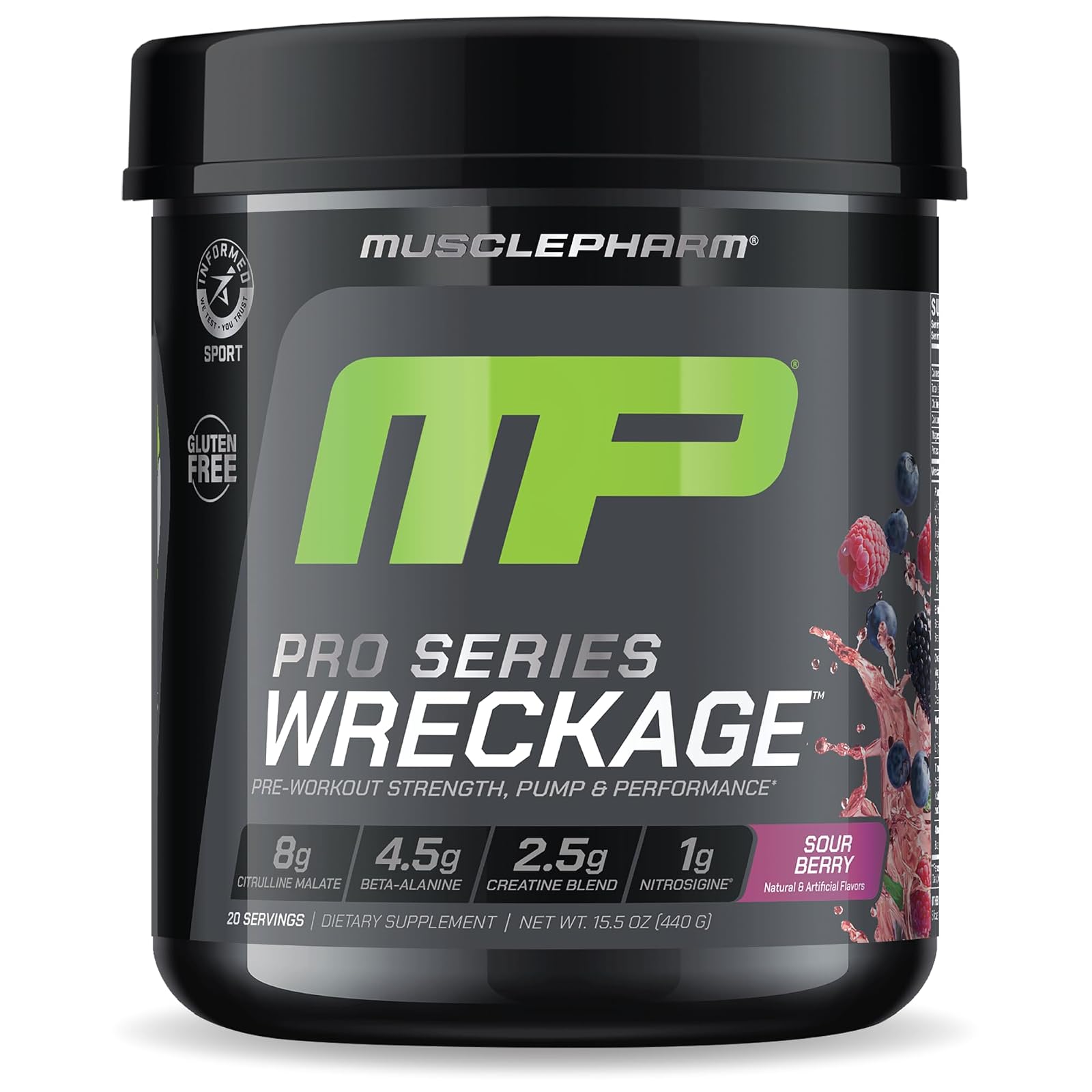 Muscle Pharm Wreckage Sour Berry energy boost