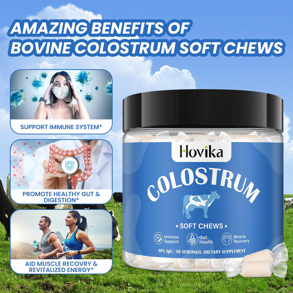 Muscle recovery support with colostrum supplements