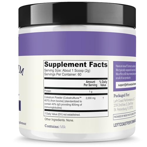 Muscle recovery with colostrum powder
