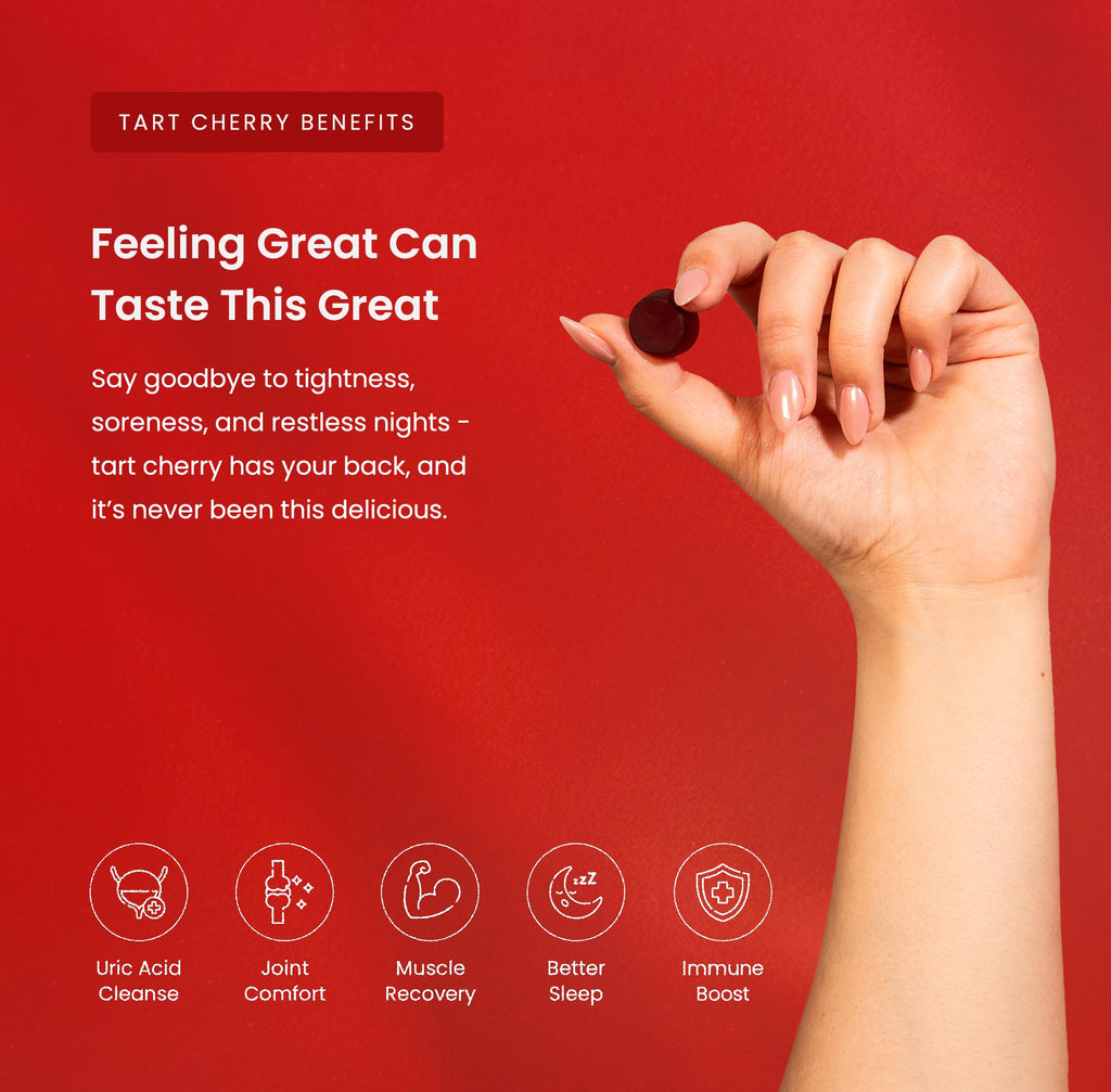 Muscle recovery with tart cherry gummies