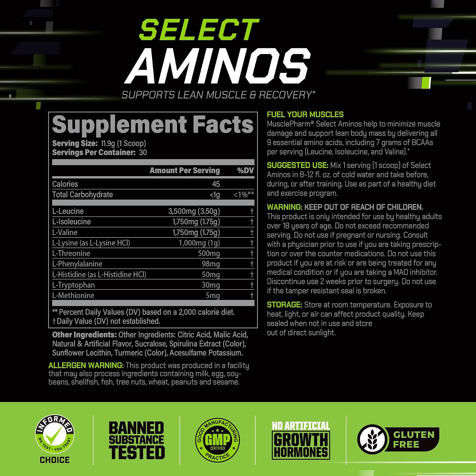 MusclePharm amino acids for endurance
