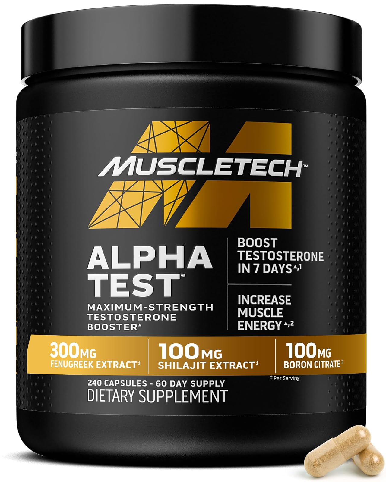 MuscleTech AlphaTest testosterone booster capsules