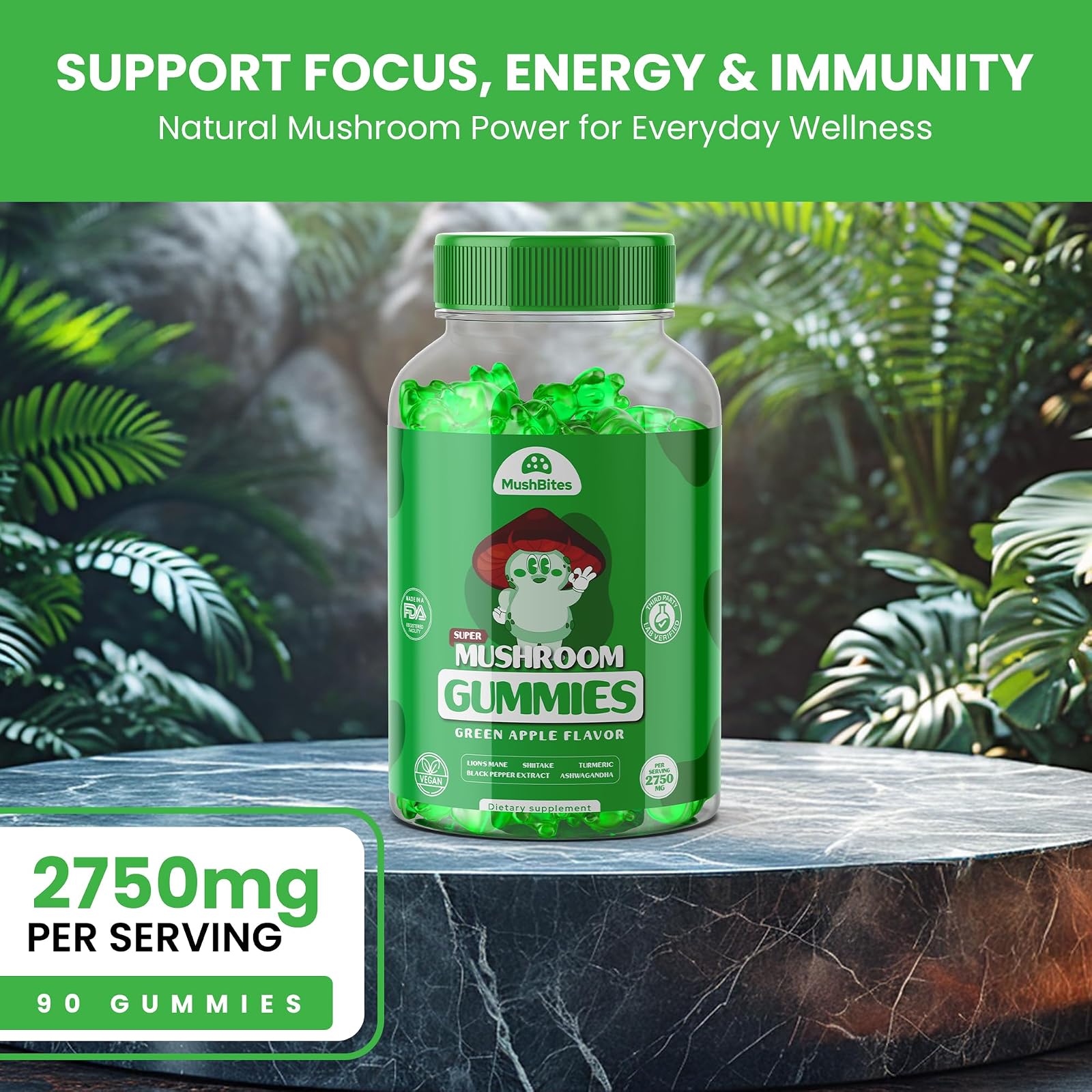 MushBites Lion's Mane brain support