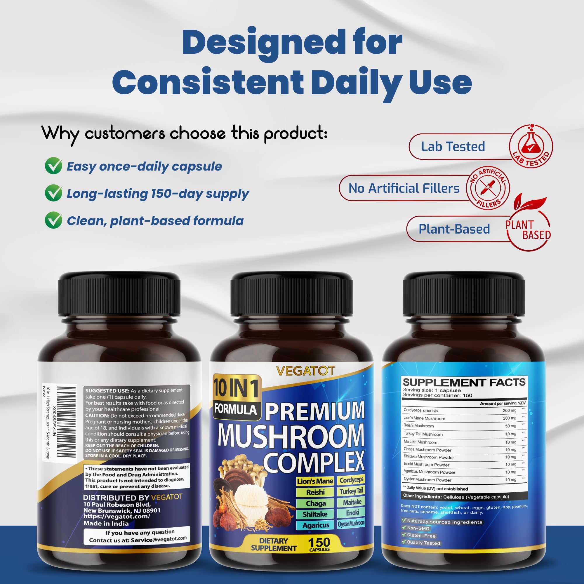 Mushroom blend for enhanced wellbeing